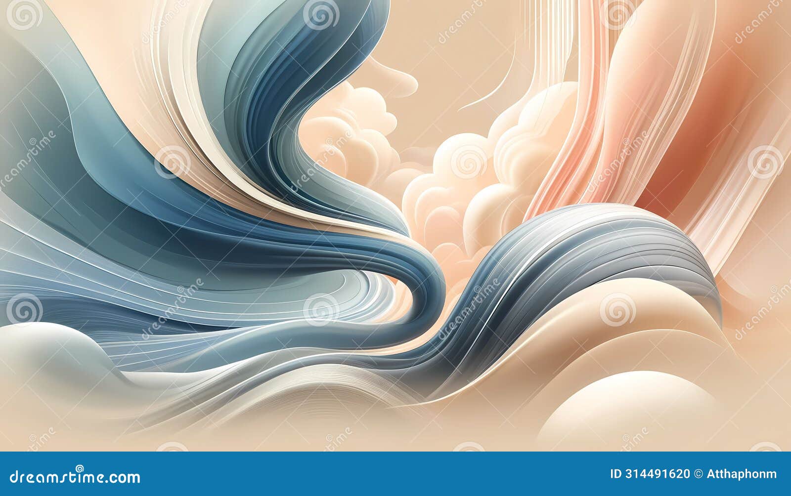 Harmonic Flow: Graceful Art Illustrating Serenity and Peace Stock ...