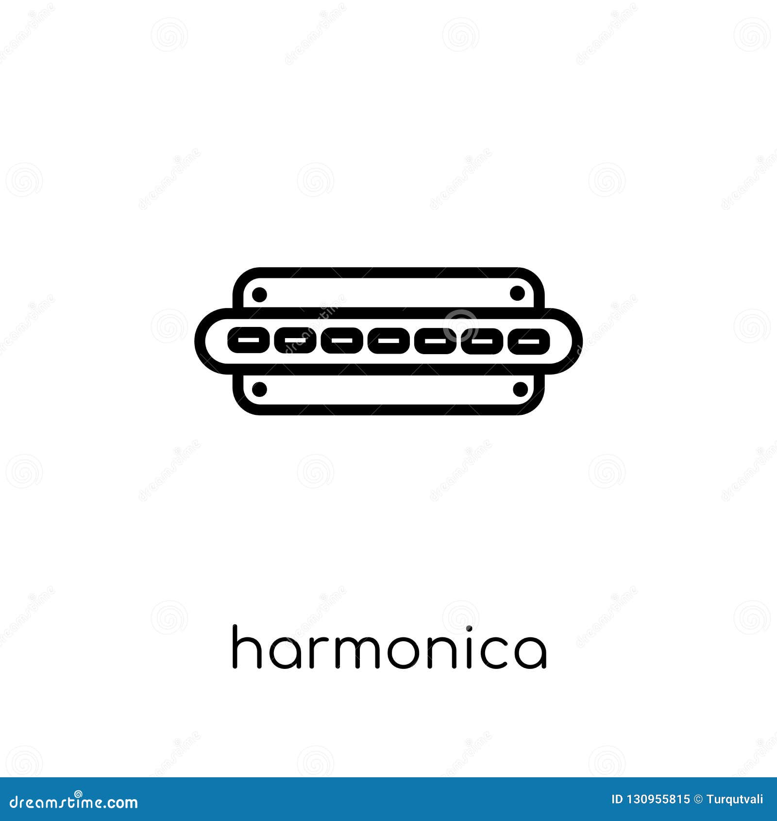 Harmonica Icon from Music Collection. Stock Vector - Illustration of orchestra, simple: 130955815