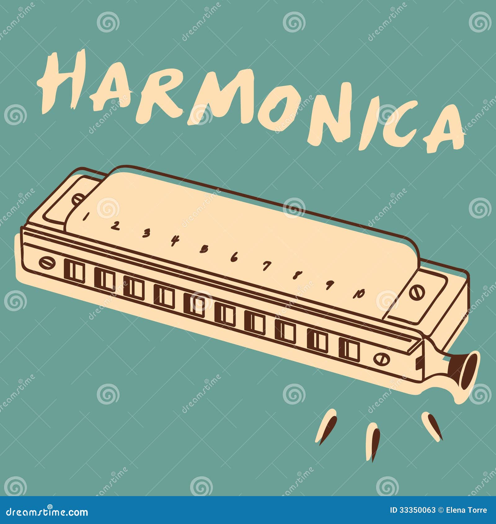 Harmonica vector stock vector. Illustration of jazz, diatonic - 33350063