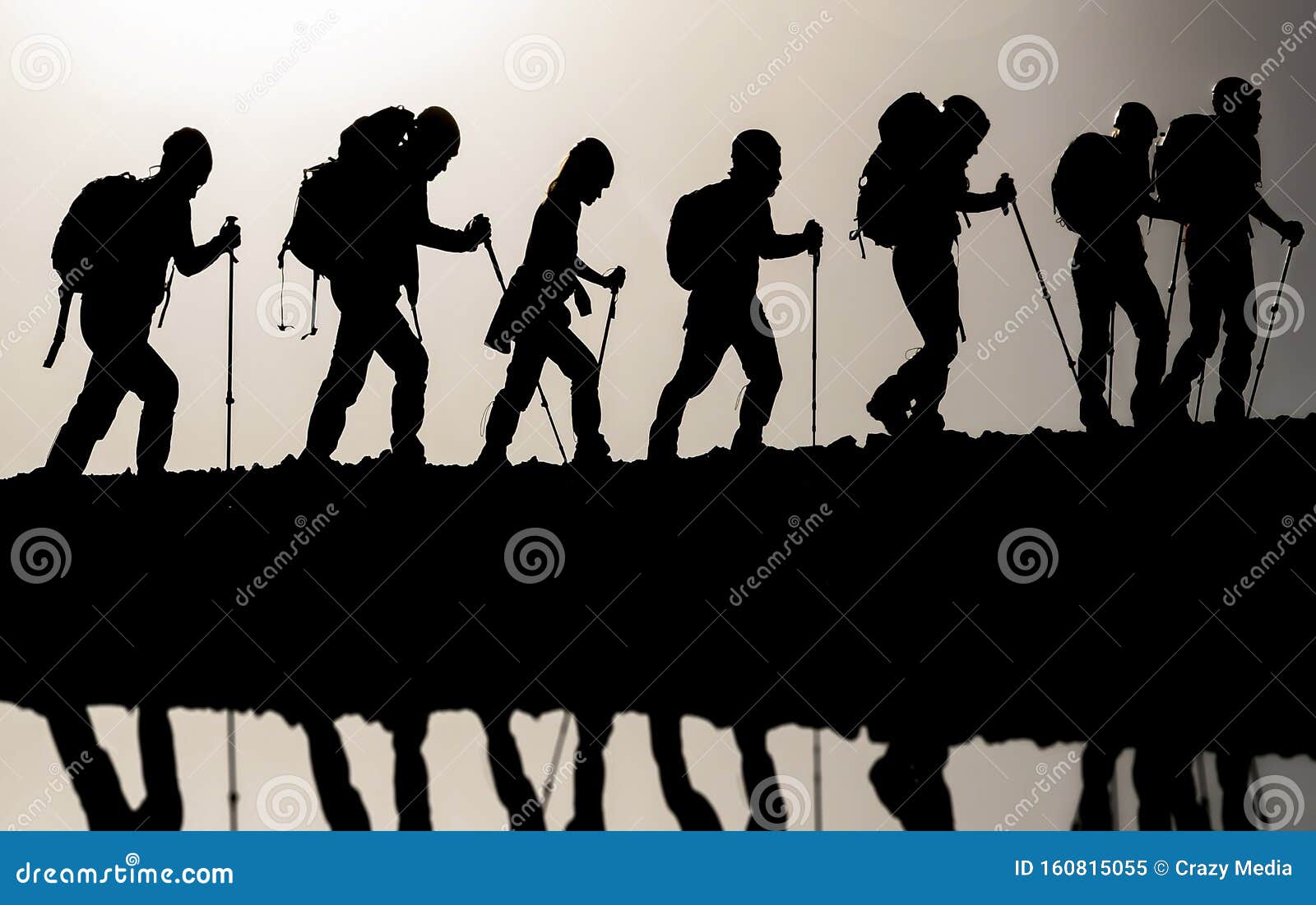 Harmonious Activity of Mountain Climbing Group Stock Image - Image of ...