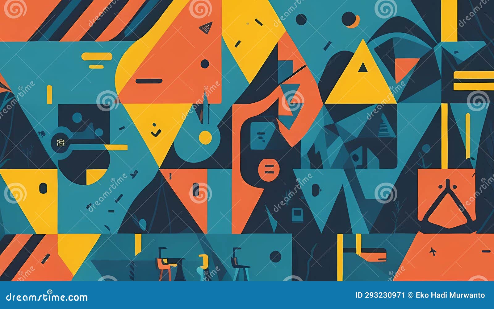Harmonious Collaboration: Visual Background for Coordinated Success Stock Illustration ...