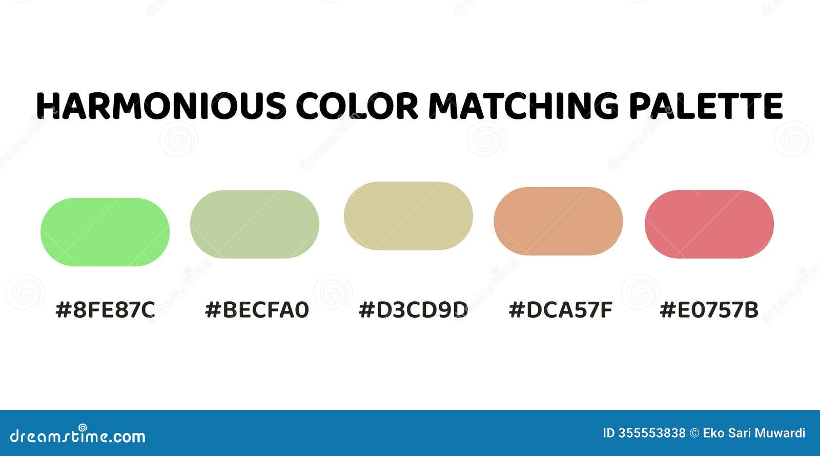A Harmonious Color Palette with Five Colors. this Palette Creates a ...