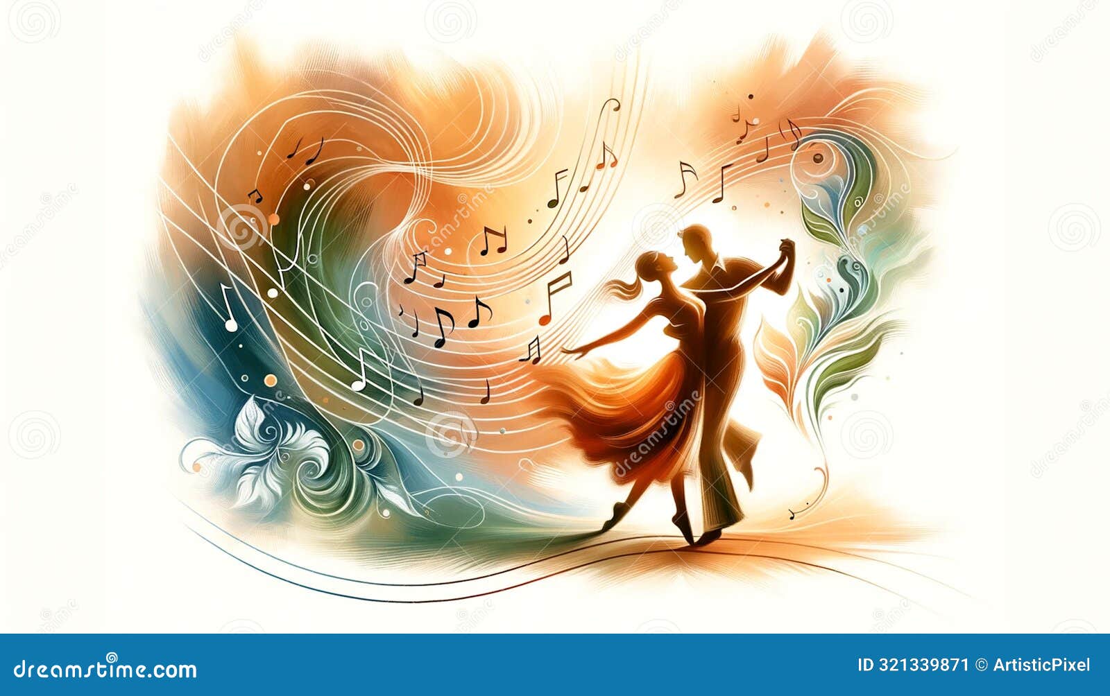 Harmonious Dance of Music and Motion Stock Illustration - Illustration ...