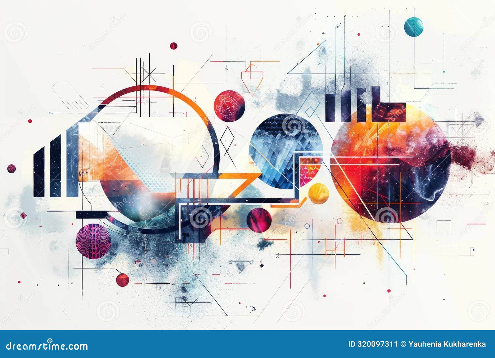 Harmonious Geometry: Tech & Creativity Stock Illustration ...