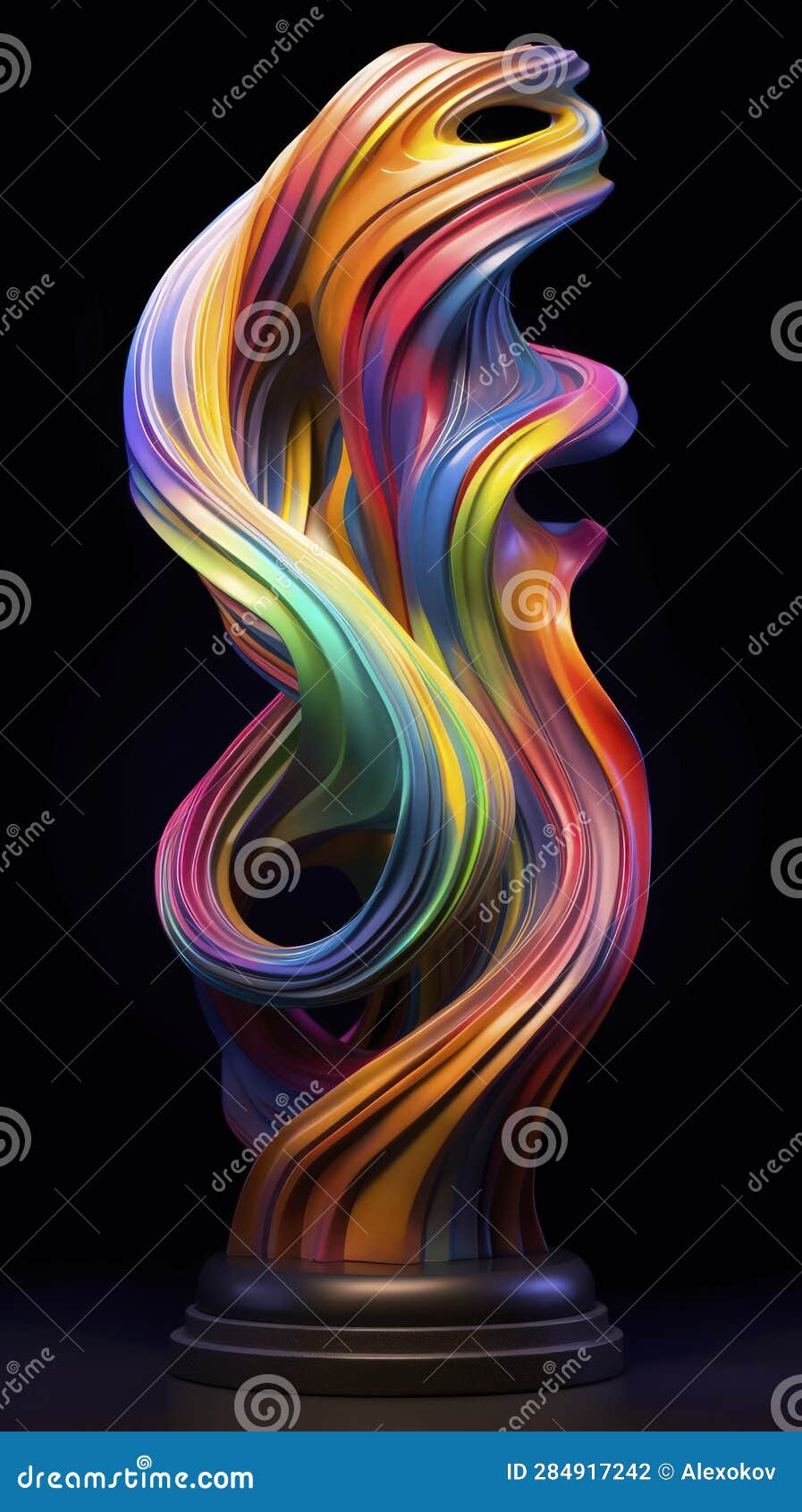 Harmonious Interlocking Shapes in Abstract Sculpture AI Generated Stock ...