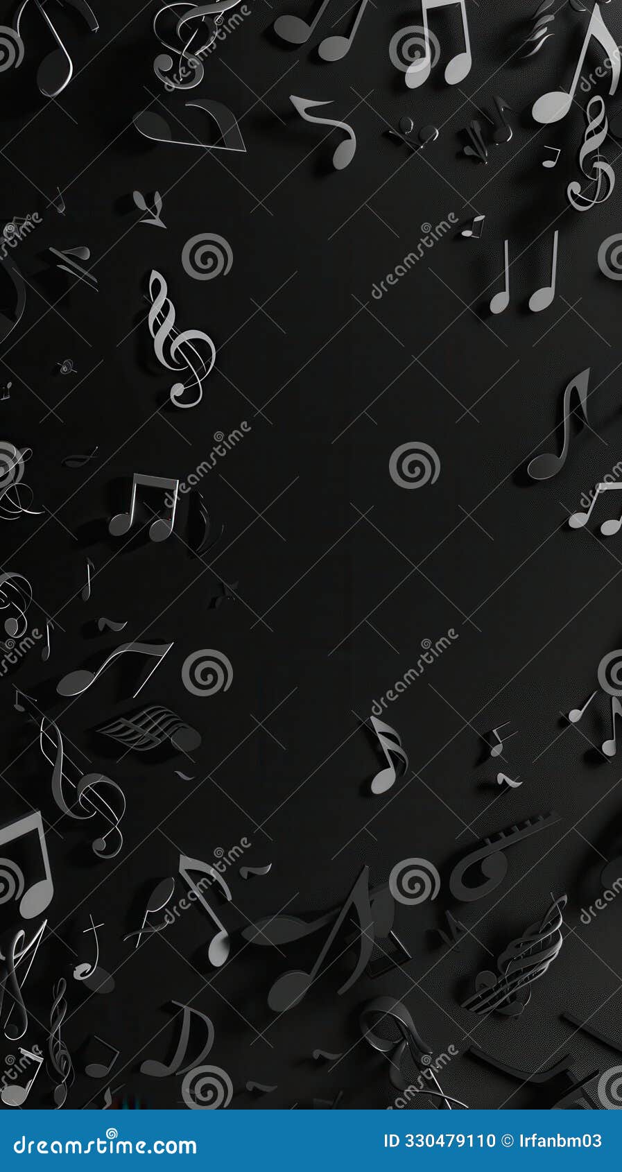 Harmonious Melody. a Music Note Background with High Detail on a Plain ...
