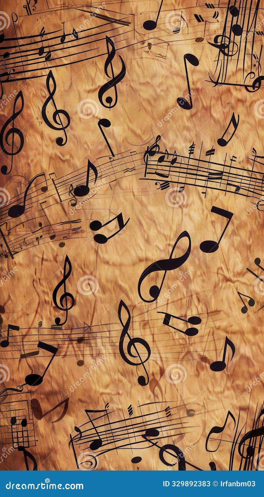 Harmonious Melody. Music Note Background with High Detail on a Plain ...