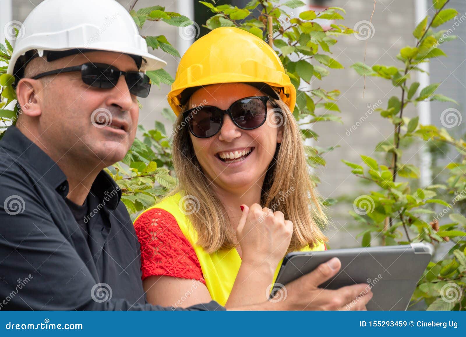 Man and woman engineers stock image. Image of colleagues - 155293459