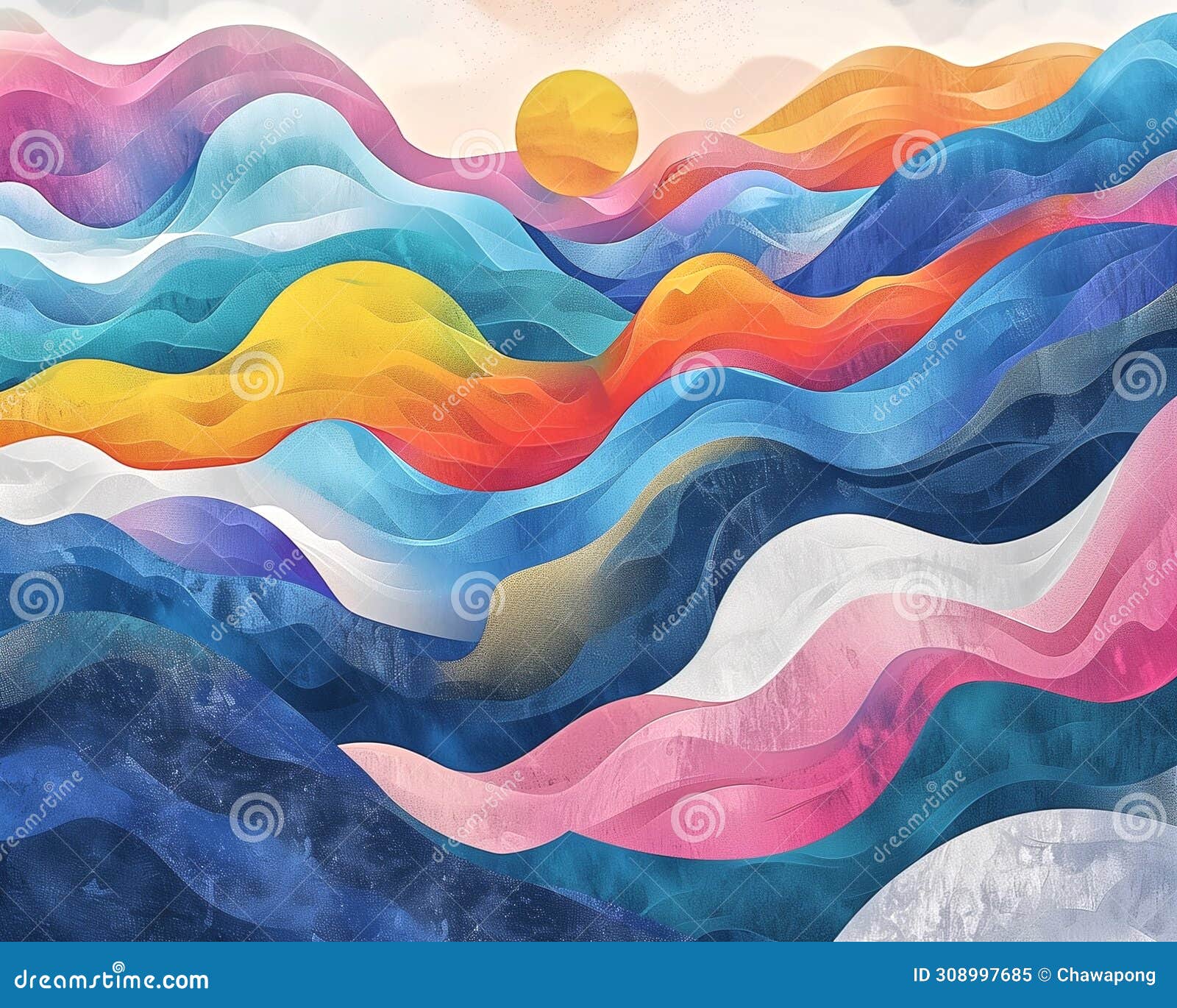 Harmonious Transitions, Calming Rhythms Visualization Stock ...