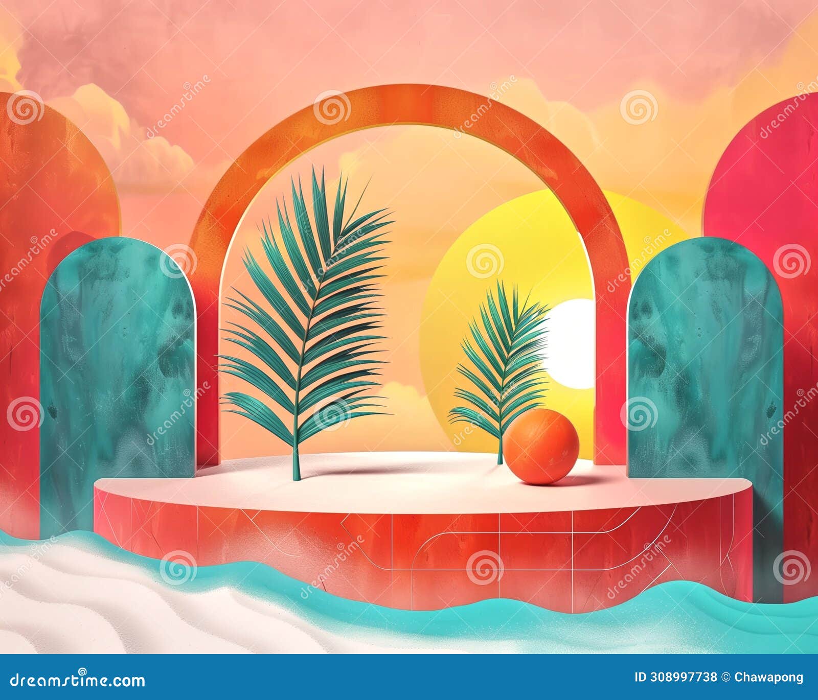 Harmonious Transitions, Calming Rhythms Visualization Stock ...