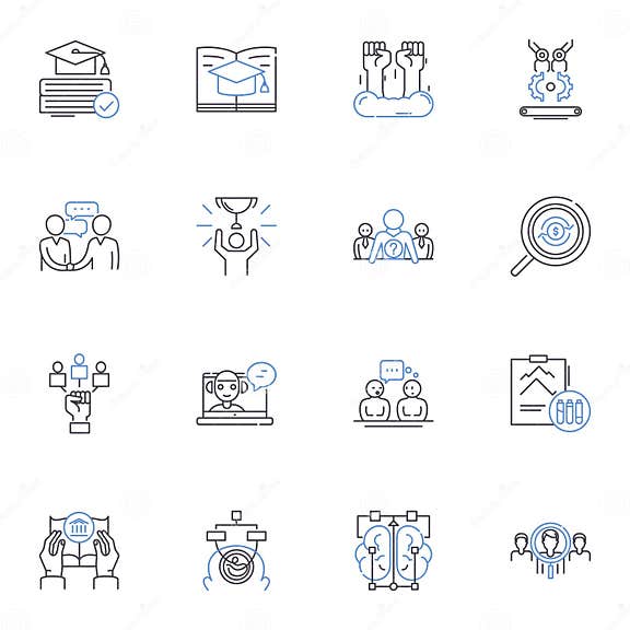 Harmonized Analyzing Line Icons Collection. Harmonize, Analyze, Unify ...