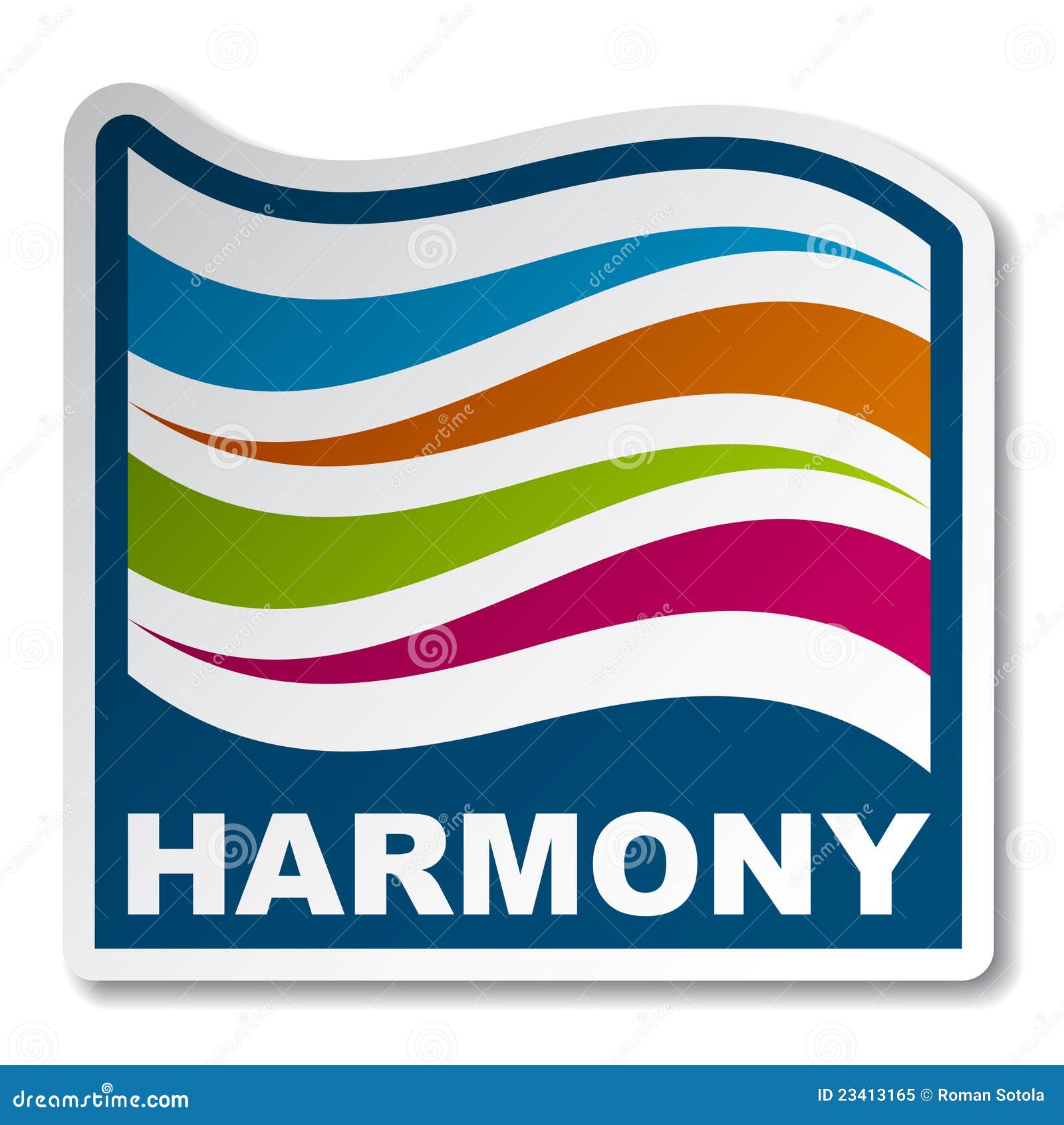 Harmony Abstract Wave Sticker Stock Vector - Illustration of object ...