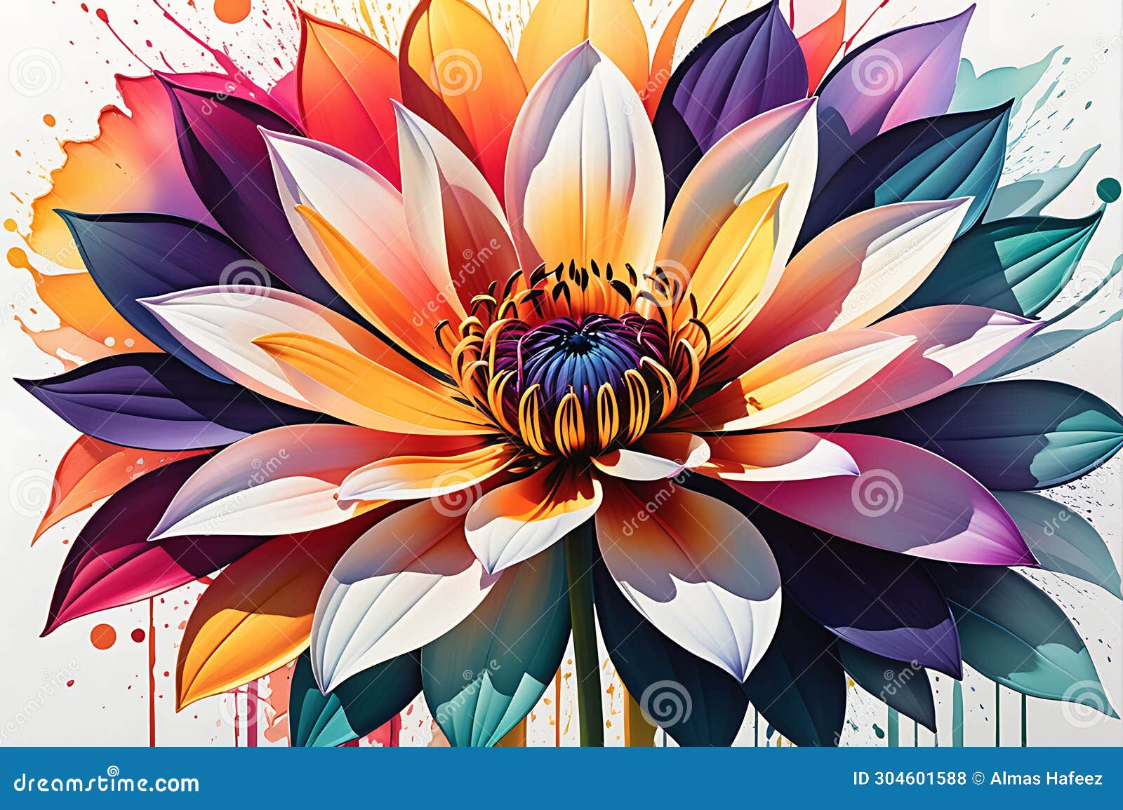 Harmony in Bloom: Abstract Backdrop Centered on a Vibrant Flower ...