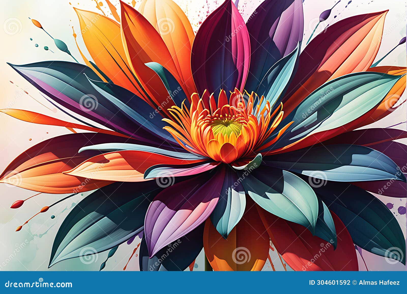 Harmony in Bloom: Abstract Backdrop Centered on a Vibrant Flower ...