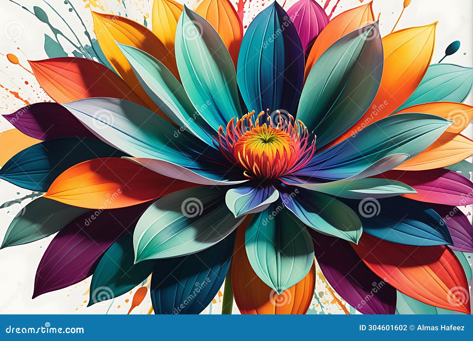 Harmony in Bloom: Abstract Backdrop Centered on a Vibrant Flower ...
