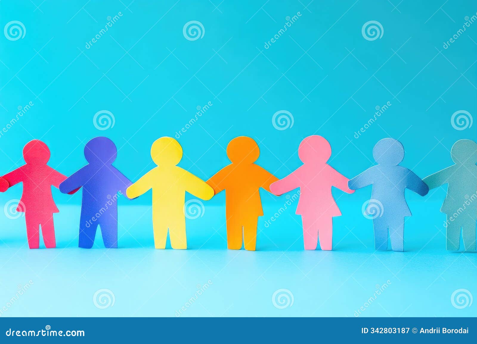 Paper Humans Holding Hands Border Frame Royalty-Free Stock Photo ...