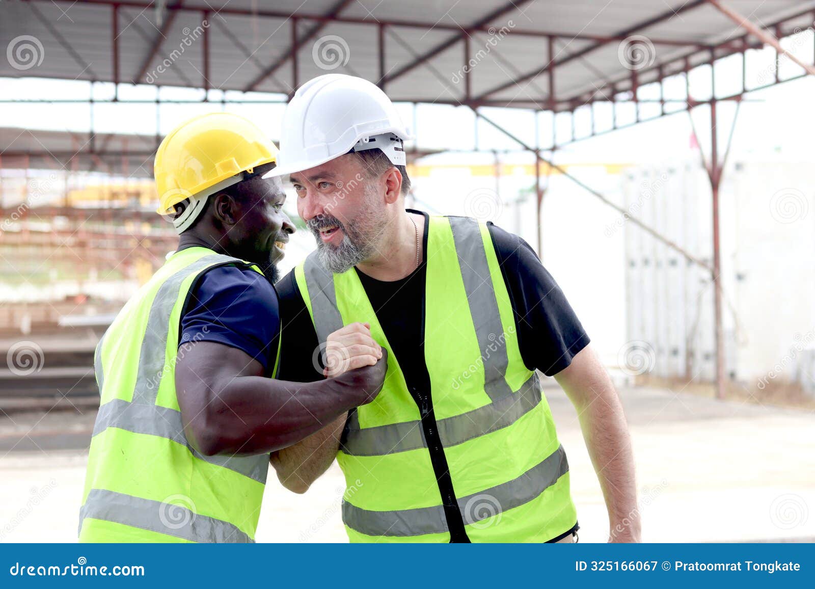 Harmony Diversity People Working Together at Building Construction ...