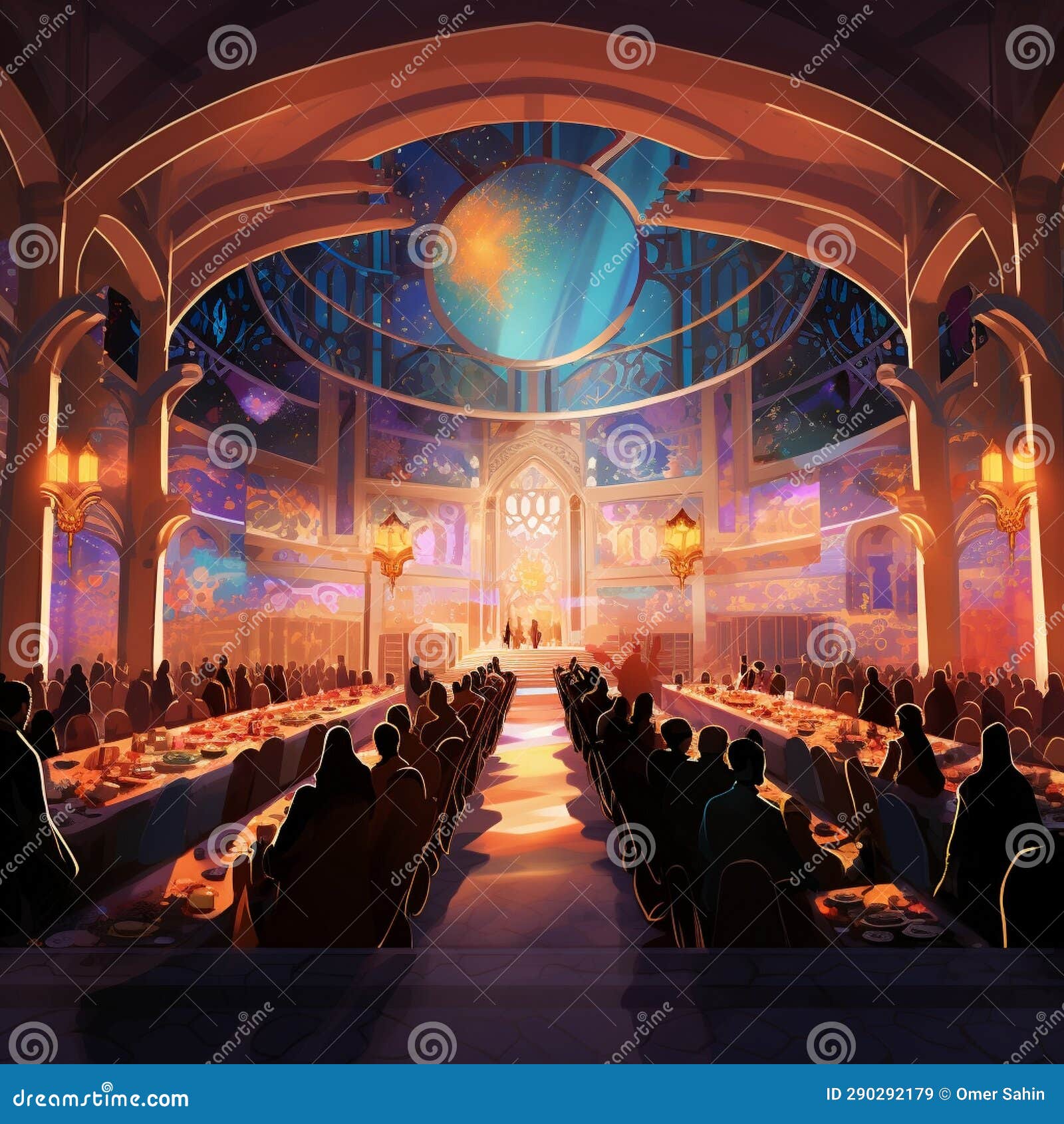 Harmony in Halls - Interfaith Gathering in a Grand Religious Hall Stock ...