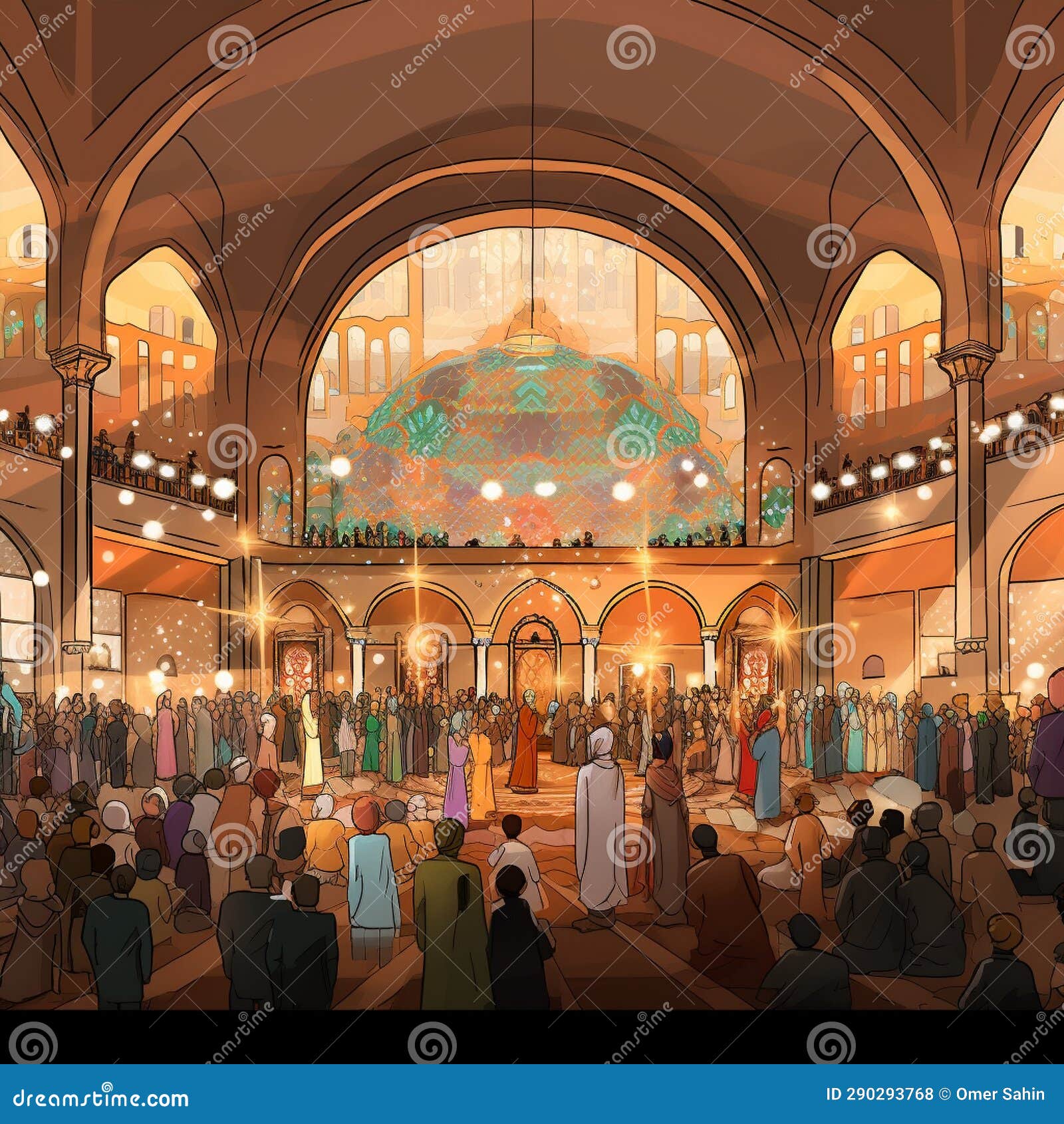 Harmony in Halls - Interfaith Gathering in a Grand Religious Hall Stock ...