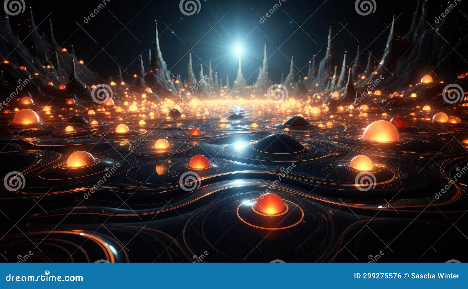 Harmony in Motion: Illuminated Sound Waves Stock Photo - Image of ...