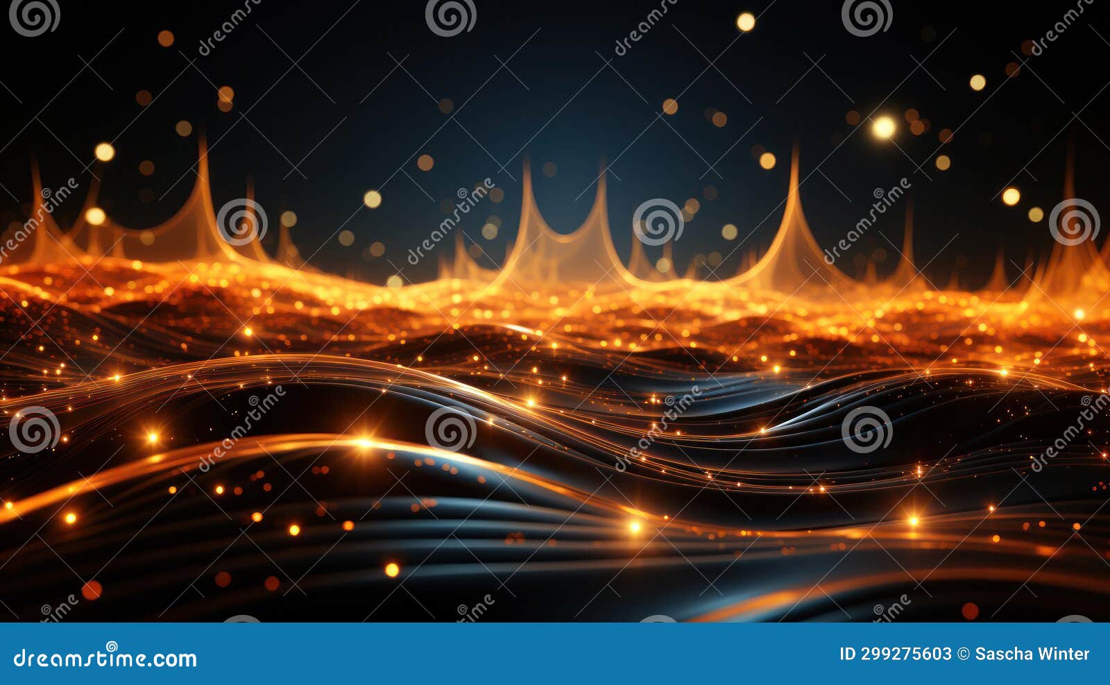 Harmony in Motion: Illuminated Sound Waves Stock Image - Image of glow ...