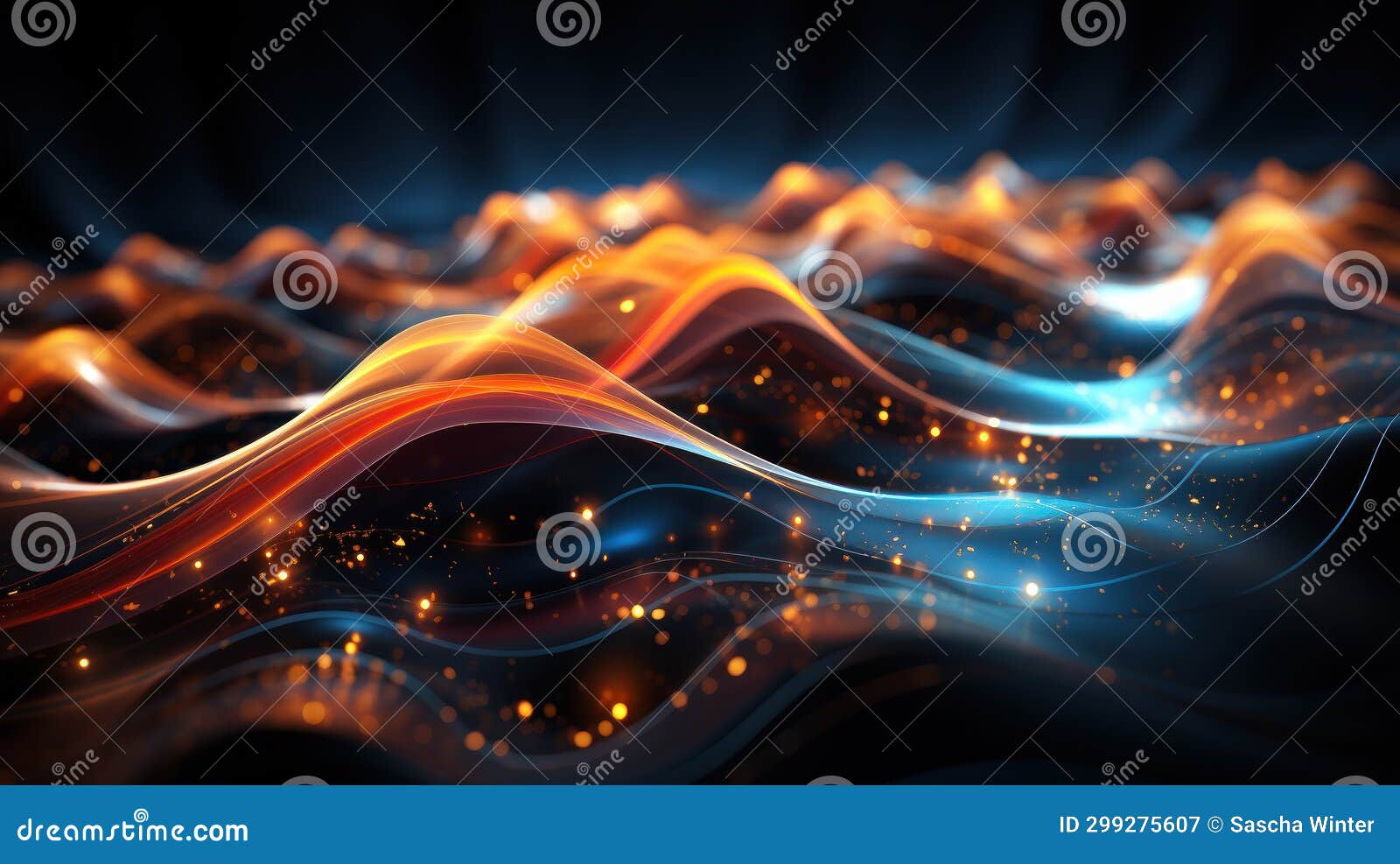 Harmony in Motion: Illuminated Sound Waves Stock Image - Image of ...