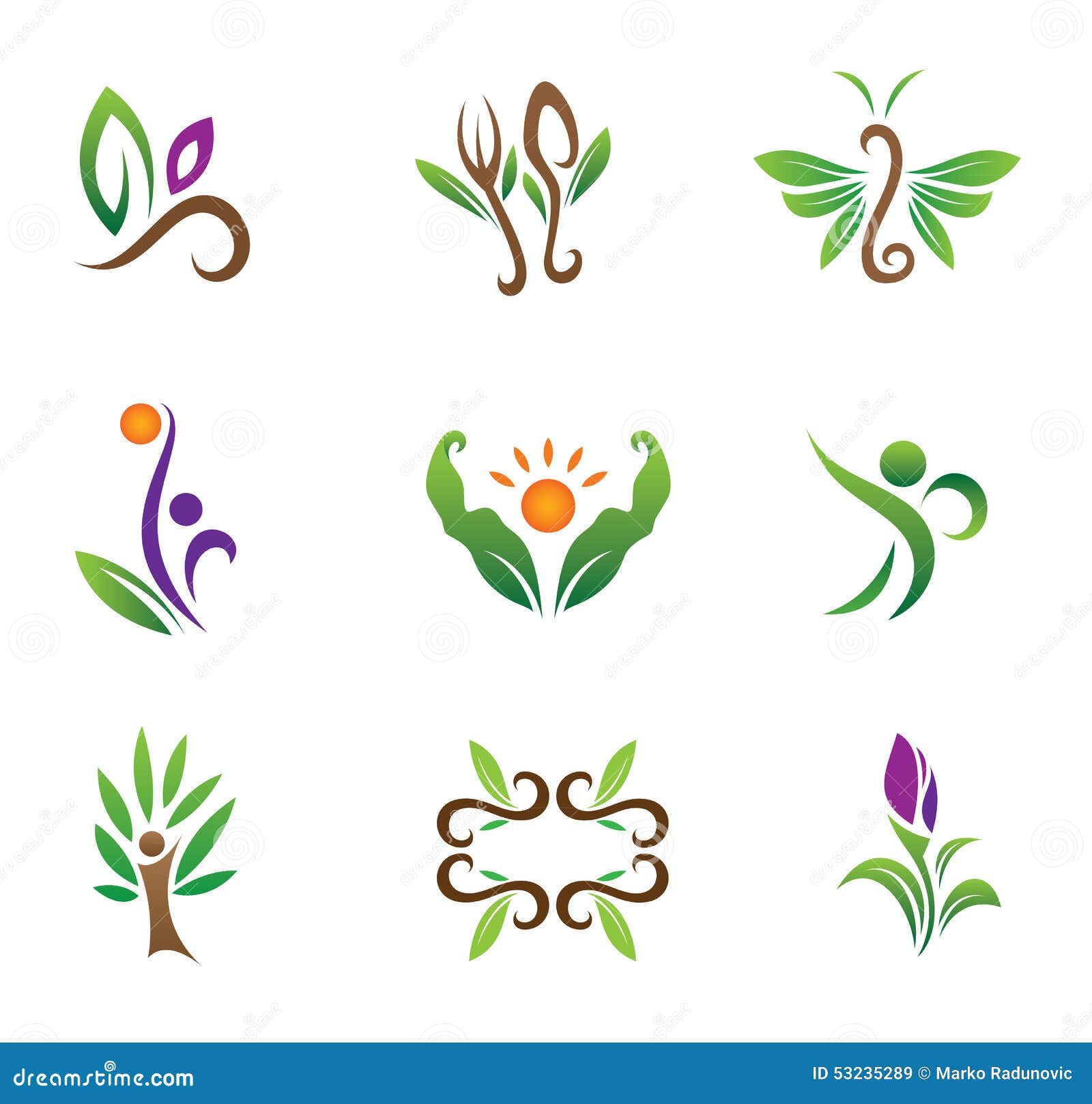 In Harmony with Nature Elegant Style Stock Illustration - Illustration ...