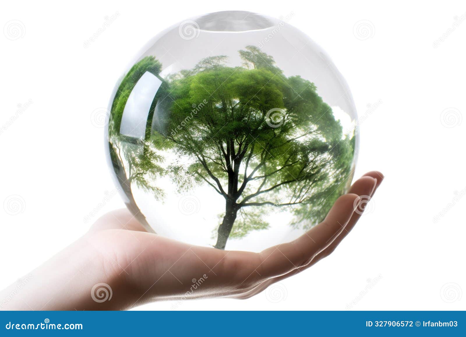 Harmony of Nature and Planet Transparent Earth Globe in Hand with ...