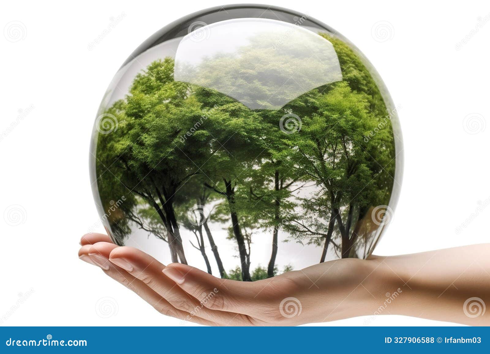 Harmony of Nature and Planet Transparent Earth Globe in Hand with ...