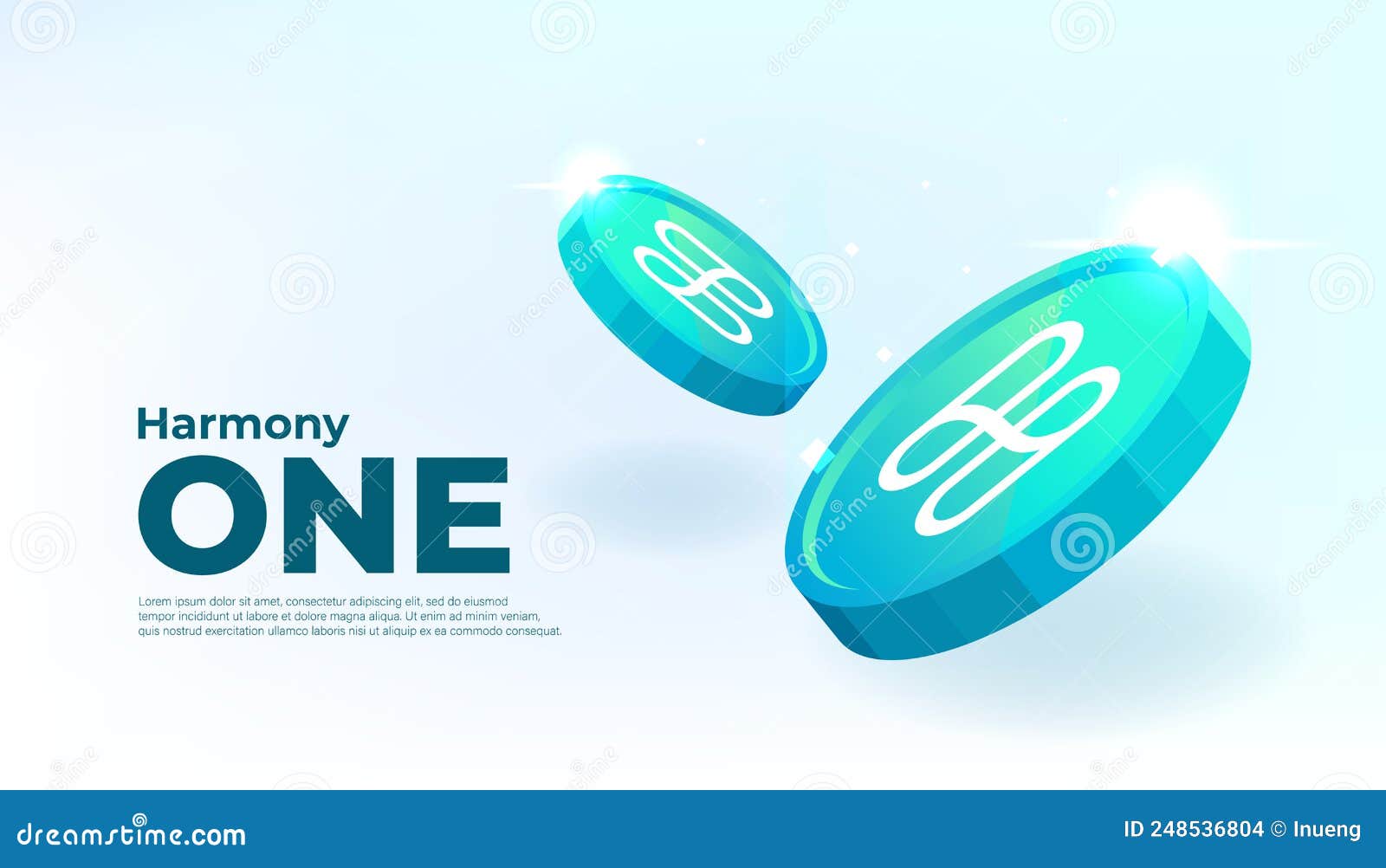 Harmony ONE Banner. ONE Coin Cryptocurrency Concept Banner Background ...