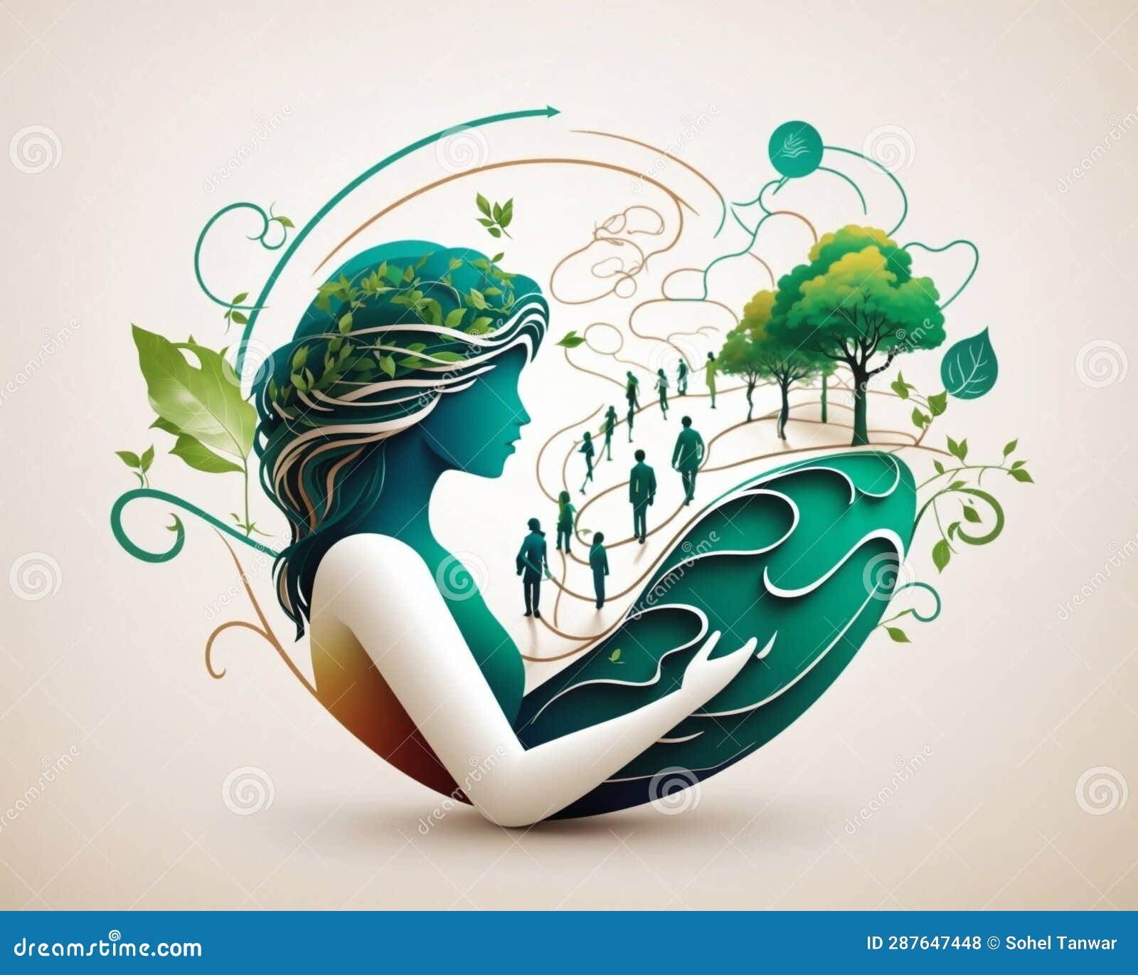 Connection between Nature and Earth Day Concept, Generated Using Ai ...