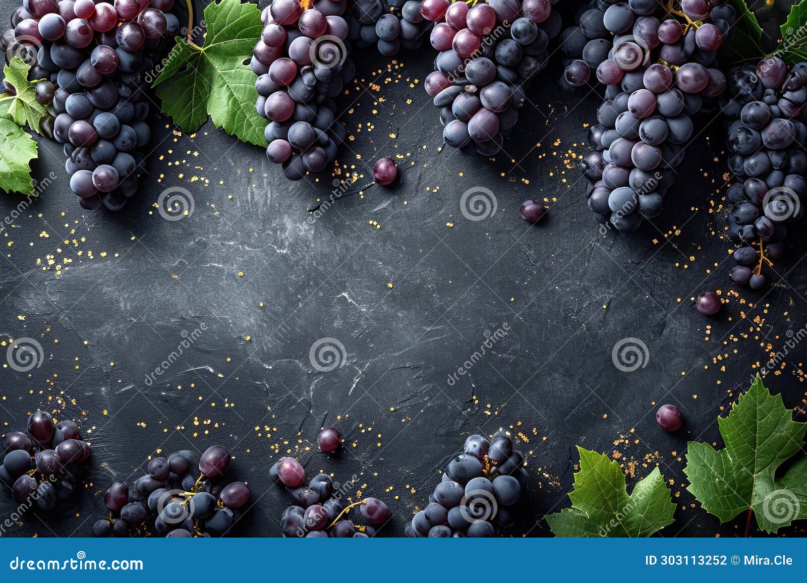 Harmony Unveiled, a Mesmerizing Symphony of Grapes Dancing on the Ebony ...