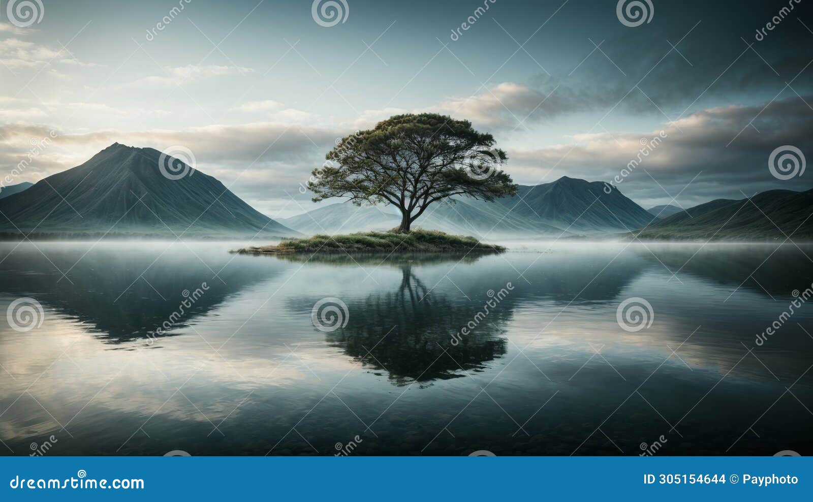 Harmony Unveiled: Serene Natural Landscape in Soft Light. Stock ...