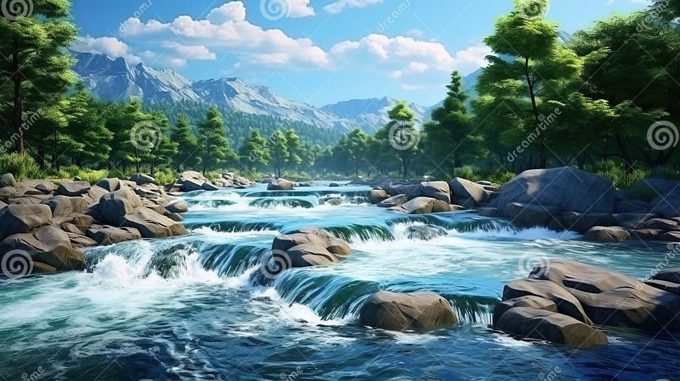 The Harmony of the Water River, the Flow of Water Creates Beautiful ...