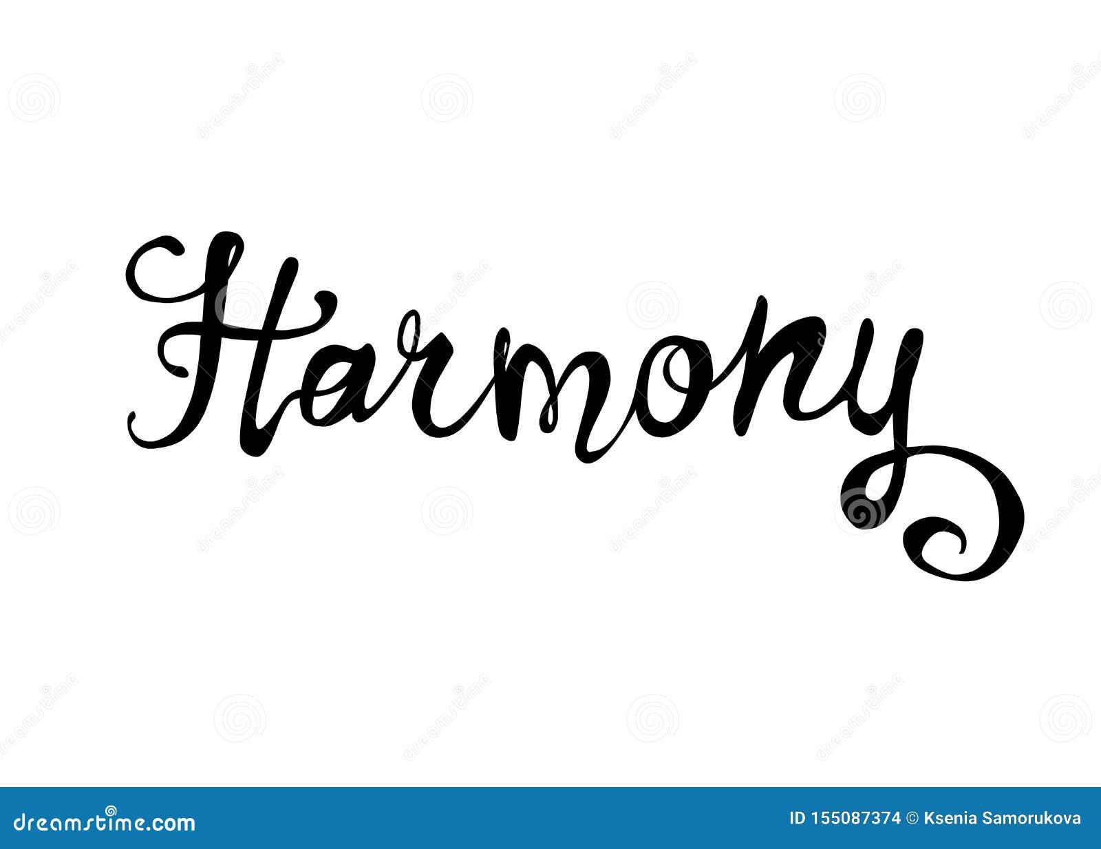 Harmony. Word of Calligraphic Letters Stock Vector - Illustration of ...