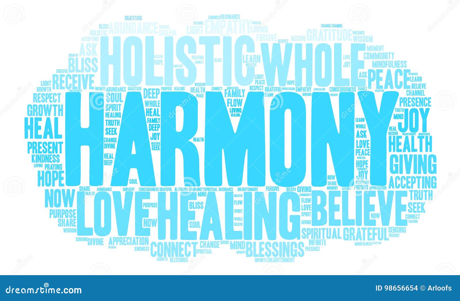 Harmony Word Cloud stock abbildung. Illustration von wachstum - 98656654