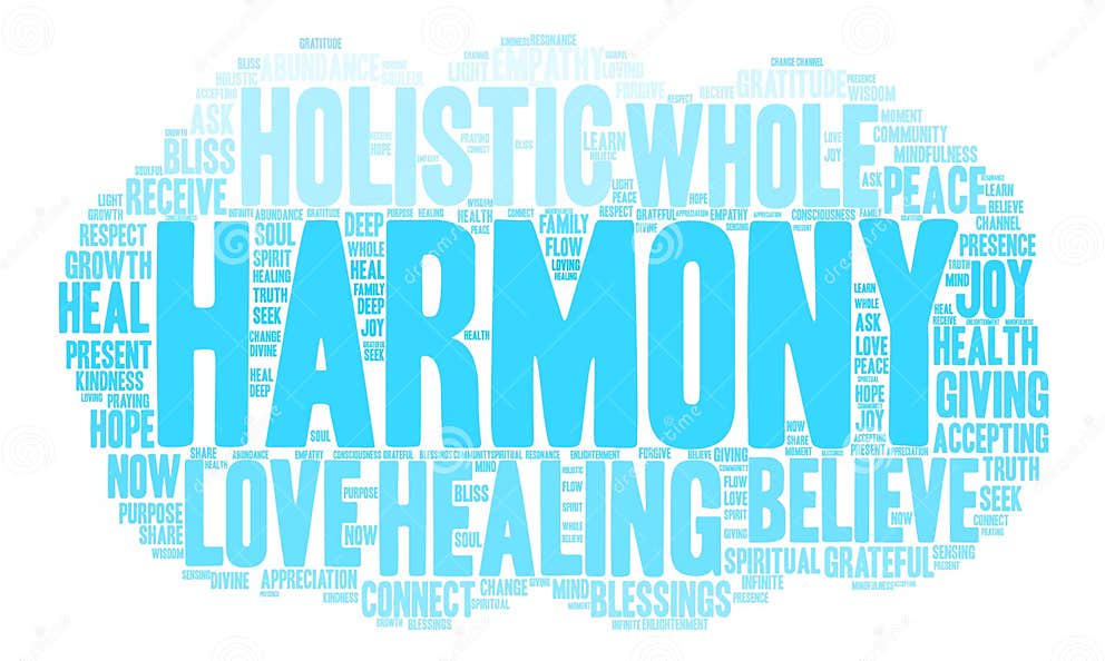 Harmony Word Cloud illustration stock. Illustration du donner - 98656654