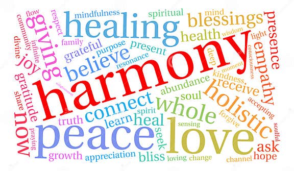 Harmony Word Cloud illustration de vecteur. Illustration du espoir ...
