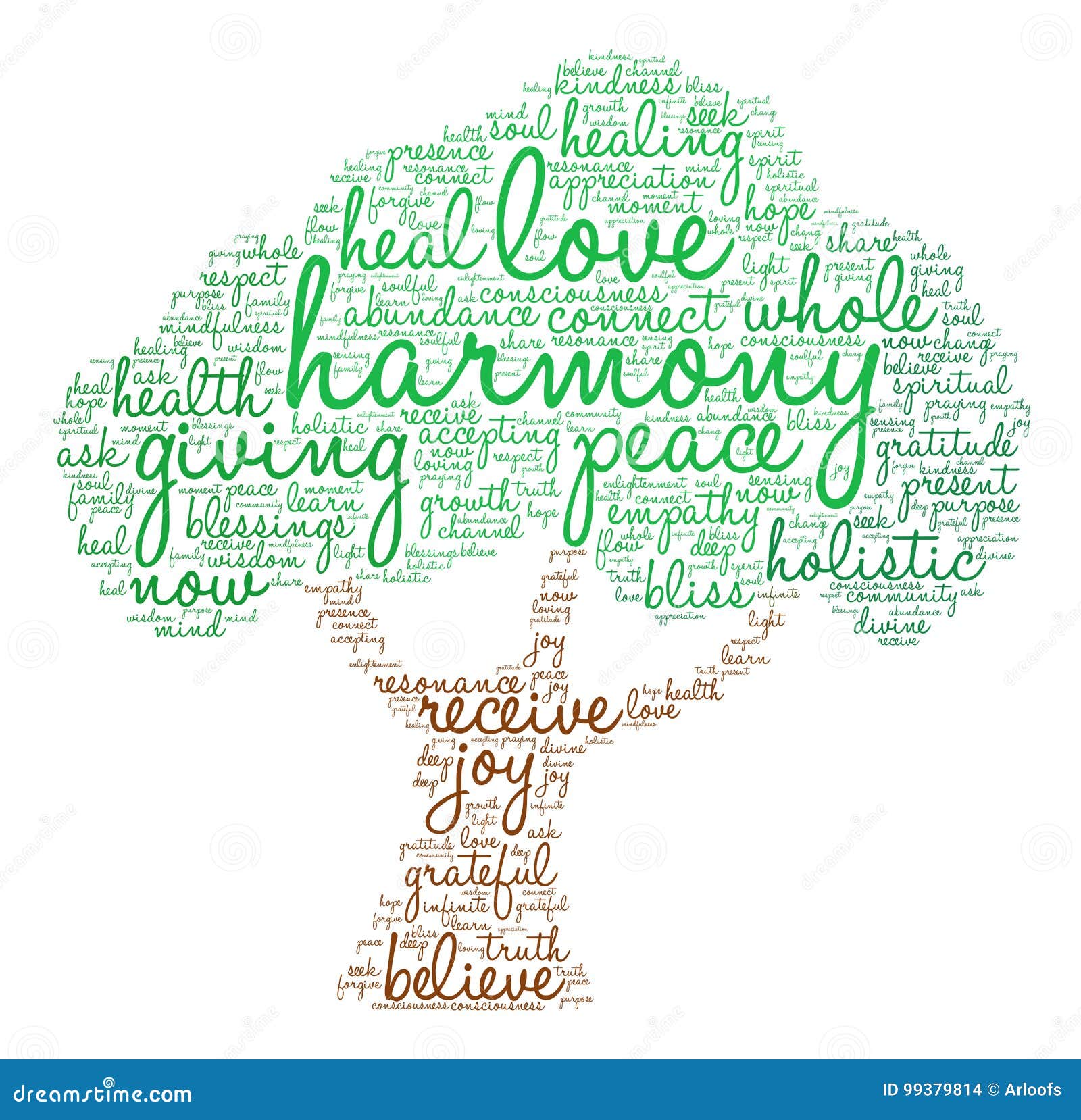 Harmony Word Cloud stock vector. Illustration of heal - 99379814