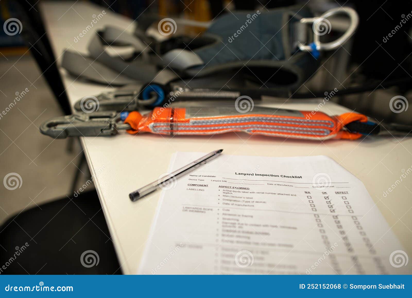 Harness Inspection Checklist Paper Placing On The Table, Royalty-Free ...