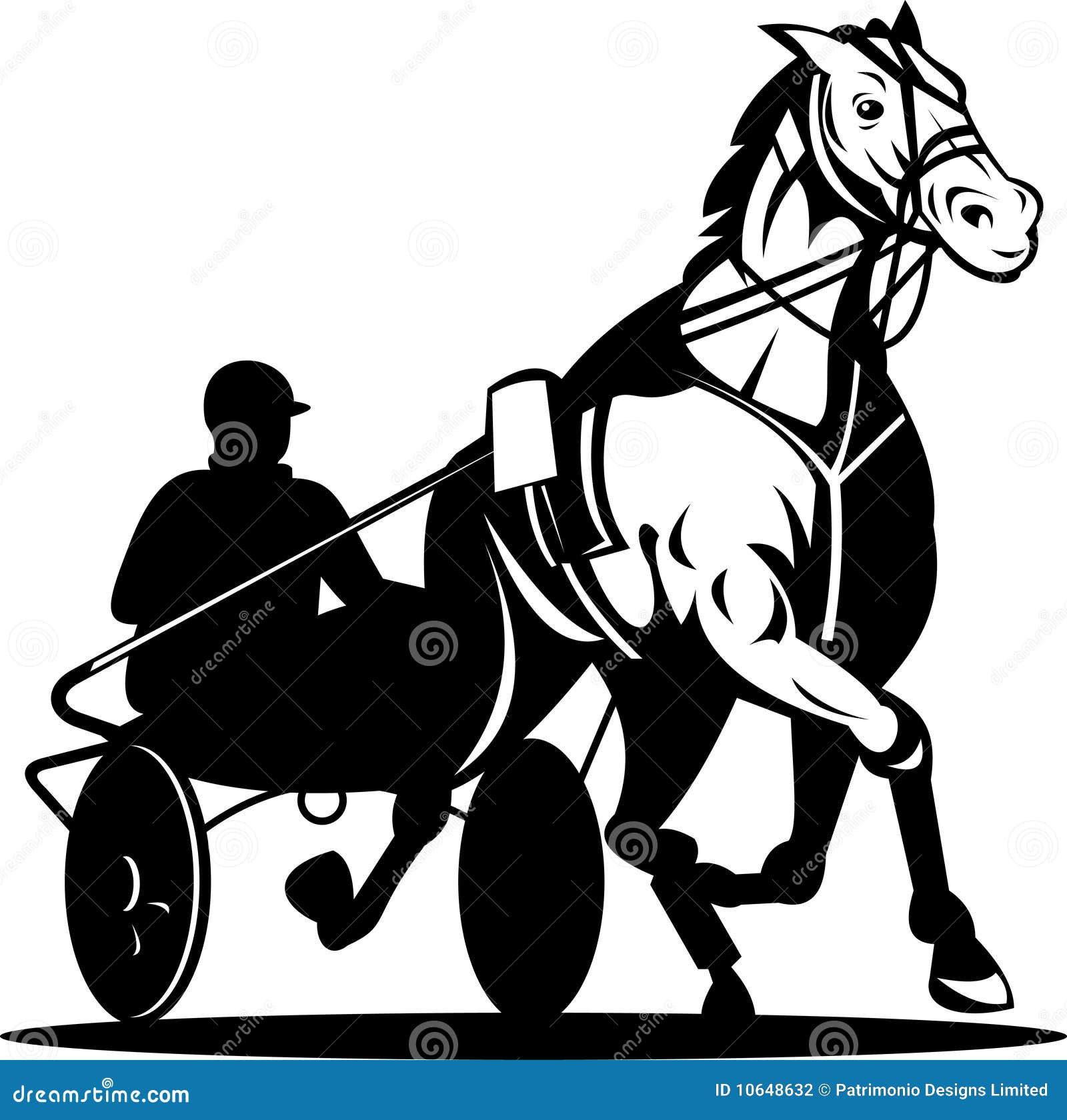 Harness racing stock illustration. Illustration of hauling - 10648632