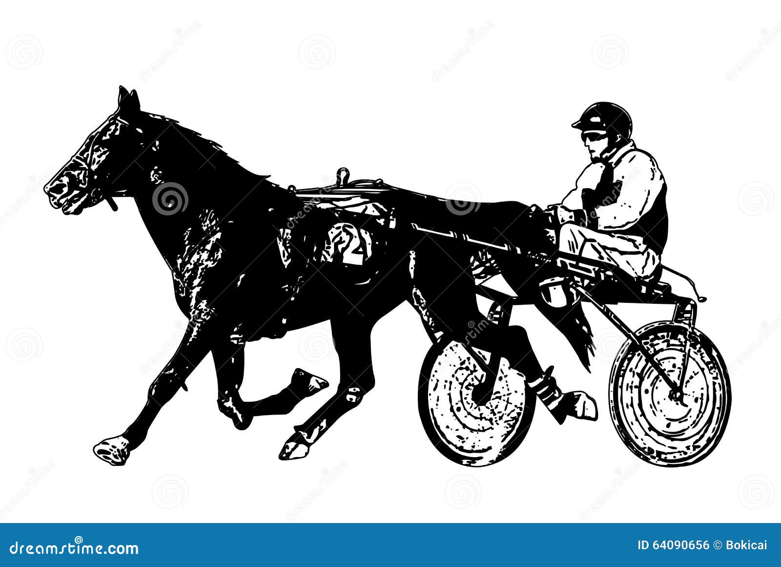 Harness Racing Vector Illustration | CartoonDealer.com #6031042