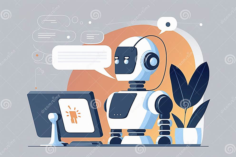 Harnessing Artificial Intelligence To Create a Virtual Assistant Stock Illustration ...