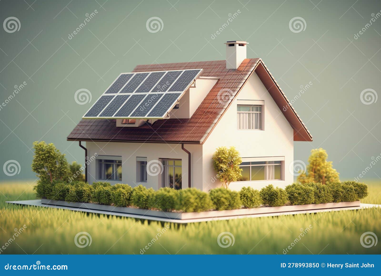 Harnessing the Sun: the Power of Houses with Solar Panels Stock ...