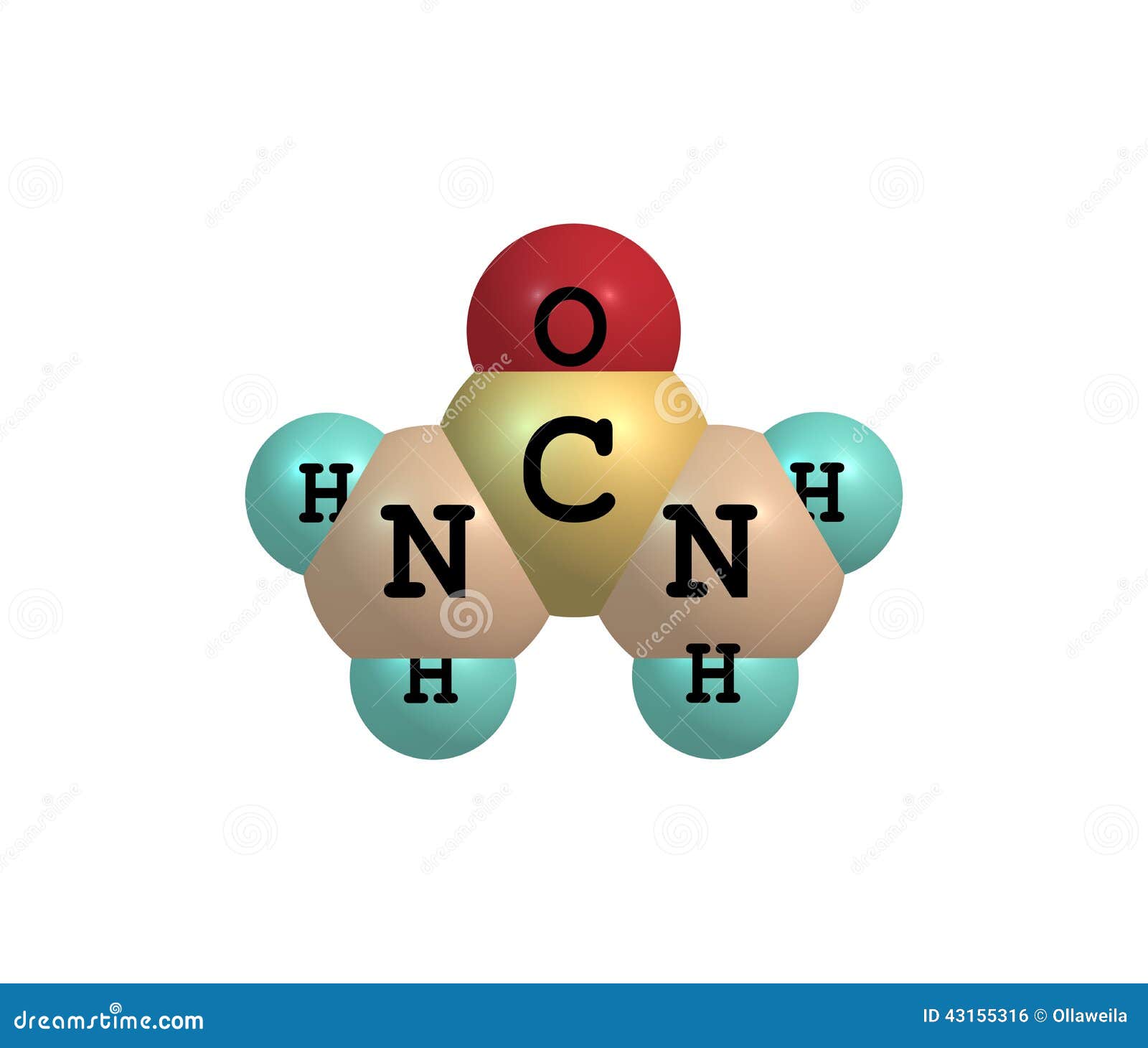 Harnstoffmolekül Lokalisiert Auf Weiß Stock Abbildung - Illustration ...
