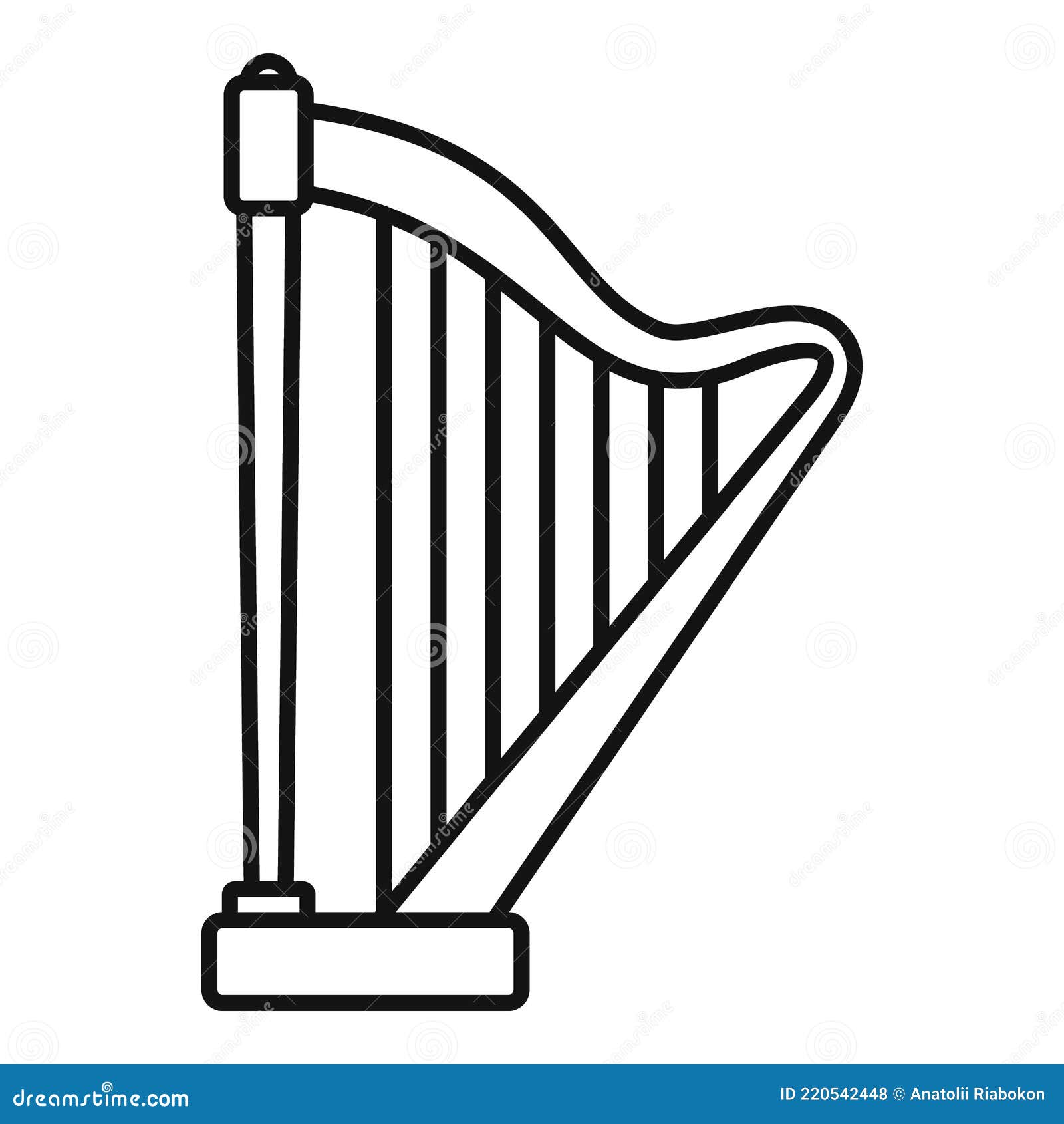 Harp Ancient Icon, Outline Style Stock Vector - Illustration of design ...