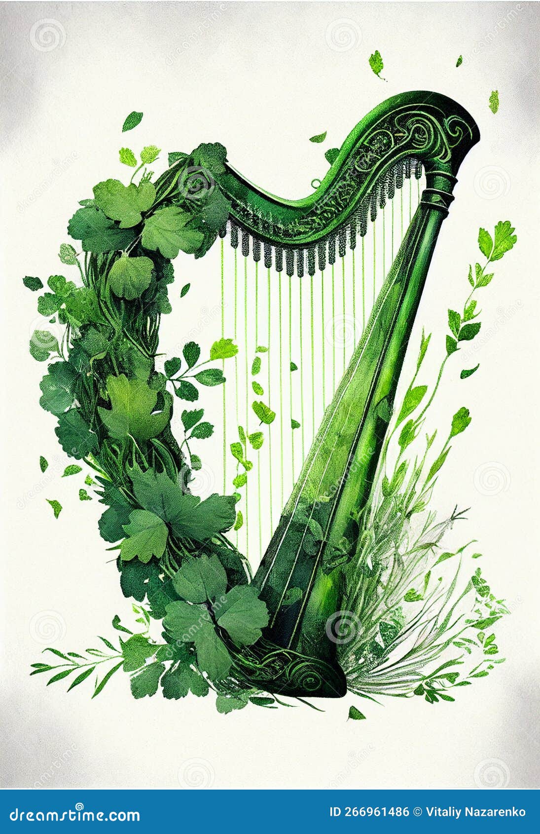 Harp Braided with Clover - a Symbol of St. Patrick S Day Stock ...
