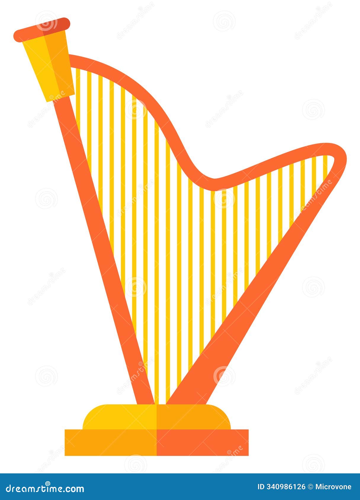 Antique, Old Stringed Musical Instrument Is Classical Wooden Harp ...