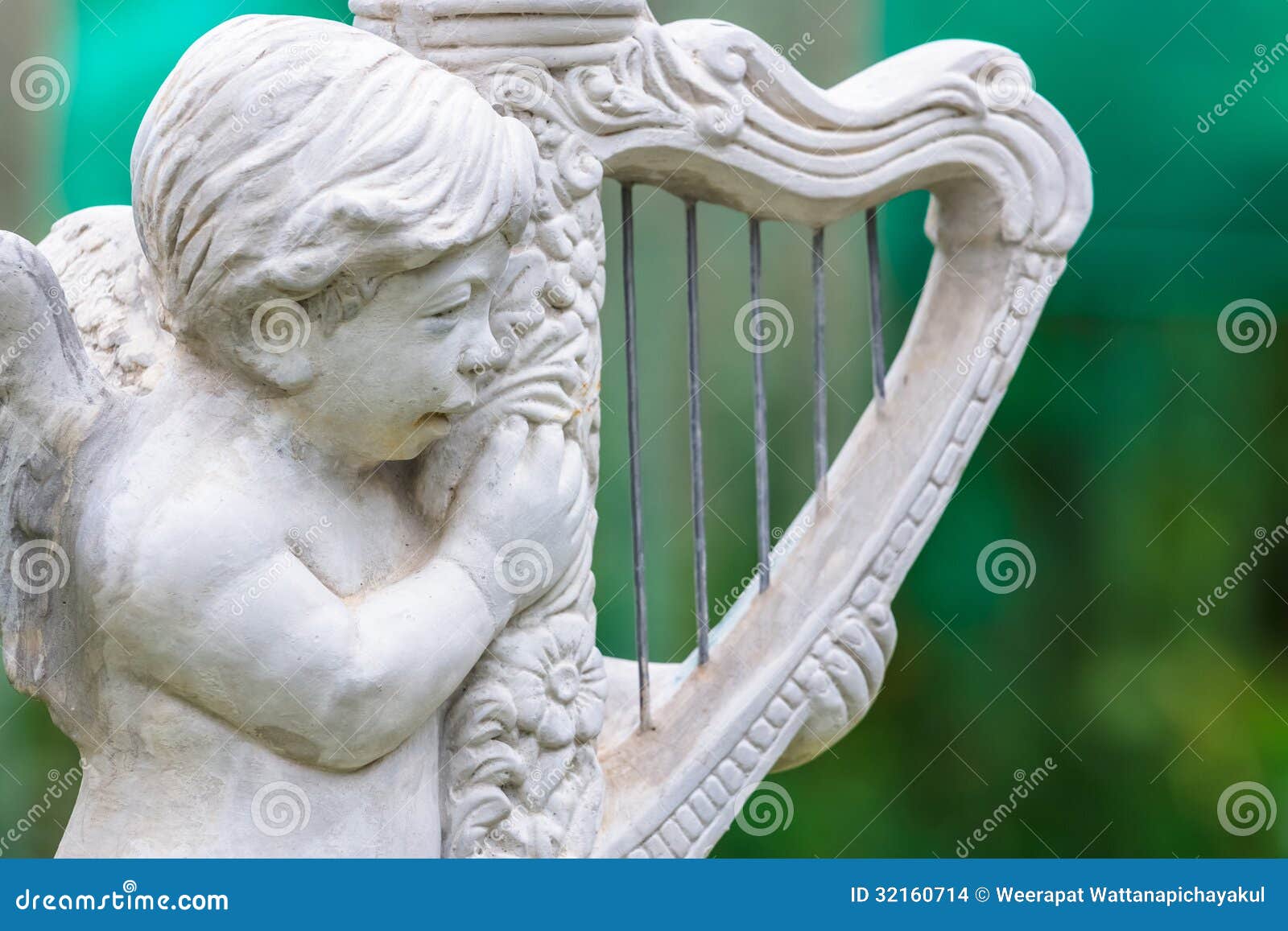Harp cupid stock photo. Image of wings, romance, cupid - 32160714