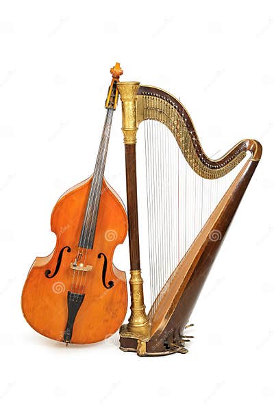 Harp and double bass stock photo. Image of play, dialog - 23041706